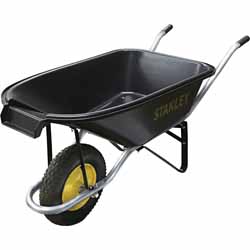 Stanley Polypour Wheelbarrow 72 litre Black Hammer Hardware